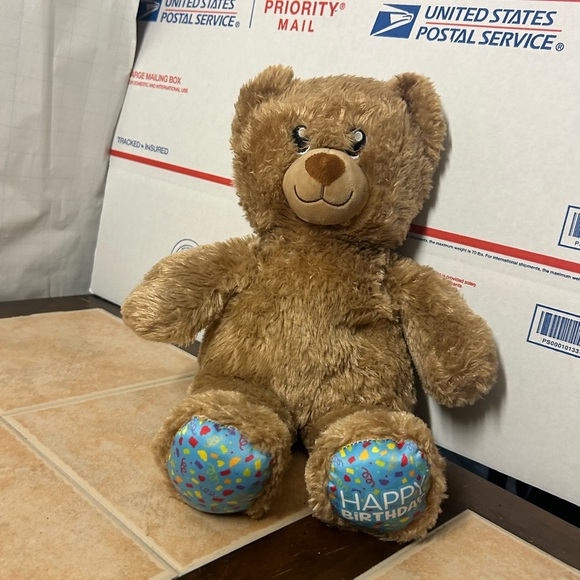 Build-A-Bear | Toys | Build A Bear Happy Birthday Teddy 5 Plush Blue Feet Stuffed Animal Bab ...